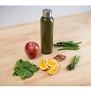 Epica 18 oz Clear Glass Bottles with Lids | Natural BPA Free Eco Friendly , Reusable Refillable Water Bottles for Juicing | Wide Mouth Liquid Storage Containers for Refrigerator | Water Bottle Set of 6