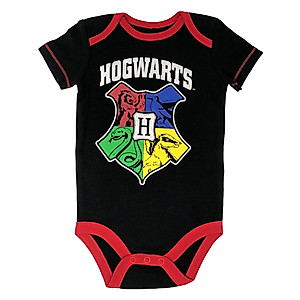 Warner Bros. Harry Potter Baby Boys' 5-Pack Bodysuits Hogwarts Gryffindor (3-6 Months)