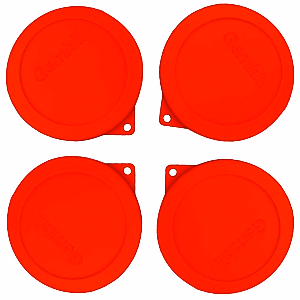 2 Cup Silicone Storage Cover Lids Replacements for Round Anchor Hocking Glass Bowls and Pyrex 7200-PC Glass Bowls |Container not Included|(Red, 4 Pack)