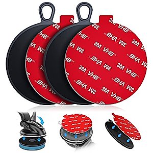 volport Dashboard Pad Mounting Disk for Suction Cup Phone Mount, 2.95in/75mm Sticky Adhesive Disc for Car Dash Cam GPS Holders with 3M Extra Strong Double-Sided Circle Adhesion Replacement Stickers