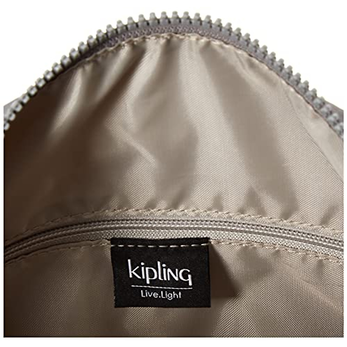 Kipling Women's Klara Handbag, Organize Accessories, Removable Shoulder Strap, Dual Carry Handles, Crinkle Nylon Bag, Cool Grey Tonal