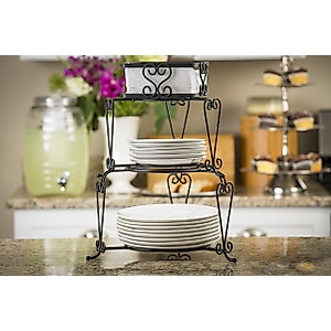 Tablecraft Farmhouse Collection 3-Piece Stackable Buffet Server ,, Black