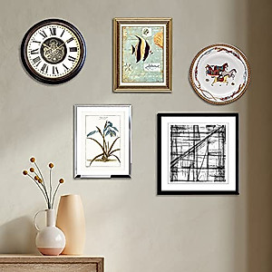 Wall Plate Hanger Display Holder - 22 Pairs Invisible Vertical Plate Holders - Adhesive Plate Hangers For The Wall - Plastic Picture Hangers Without Nails - 2.4” Hanging Hooks For Decorative Wall Art