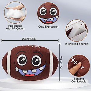 QUICK HORSE Talking Football Plush Pillow 8.6" Sports Balls Toy Interactive Stuffed Football Throw Shaped Pillow Football Stuffy Plushie with Music and Sound for Kids Toddlers