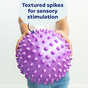 Fun and Function – Spiky Tactile Balls – Bumpy, Textured, Tactile Sensory Balls for Kids Ages 3+ – Set of 3 (5” Blue, 8” Purple & 9” Green)