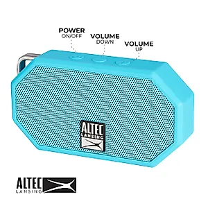 Altec Lansing Mini H2O - Waterproof Bluetooth Speaker, IP67 Certified & Floats in Water, Compact & Portable Speaker for Hiking, Camping, Pool, and Beach,Aqua