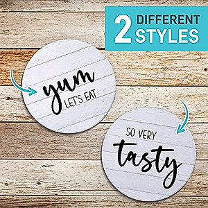 Stylish Trivets for Hot Dishes - Set of 2 - Ceramic Hot Pads for Kitchen Counter - Heat Resistant Mat - Trivets for Kitchen Counter - Farmhouse Style Hot Pot Holder - Trivets for Hot Pots and Pans