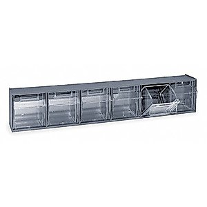 Quantum QTB306GY Gray Tip Out Bin with 6 Compartments