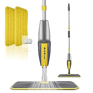 Spray Mop with Reusable Microfiber Pads Dry and Wet Floor Cleaner Mop Holder and Scraper for Home and Office Cleaning