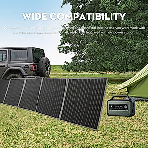 Portable Solar Panels with Multi Connector Solar Charger 250W with Kickstands for Camping RV Fast Charge Power Station