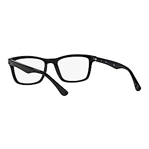 Ray-Ban RX5279 Square Prescription Eyeglass Frames, Black/Demo Lens, 55 mm