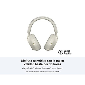 Sony WH-1000XM5 Noise Canceling Wireless Headphones - 30hr Battery Life - Over-Ear Style - Optimized for Alexa and Google Assistant - Built-in mic for Calls - Silver