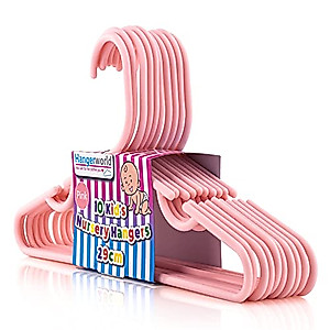 HANGERWORLD Kid's Hangers for Baby Nursery and Children's Closet Clothes Storage (20 Pack, Pink)