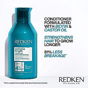 Redken Extreme Length Shampoo and Conditioner| Infused With Biotin | For Hair Growth | Prevents Breakage & Strengthens Hair