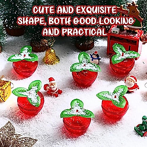 Leinuosen 80 Pack Red Apple Container 2 Inch Mini Apple Shaped Container Plastic Candy Jars Filled Apple Decorations Apple Candy Toy Gift for Teacher Fall Christmas Birthday Wedding Party Favors