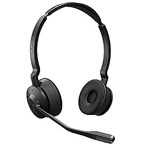 Jabra Engage 55 Stereo Wireless Headset with Link 400 USB-C DECT Adapter – Noise-Cancelling Microphone, Extensive Range, Hearing Protection – MS Teams Certified, Works with All Other Platforms – Black