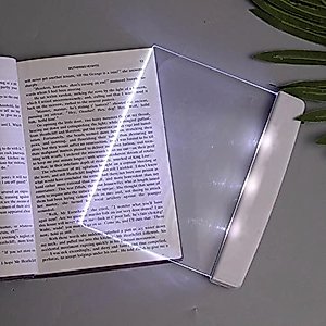 Qiopertar LED Light Wedge Eyes Protect Panel Book Reading Lamp Paperback Night Vision Kids Adults