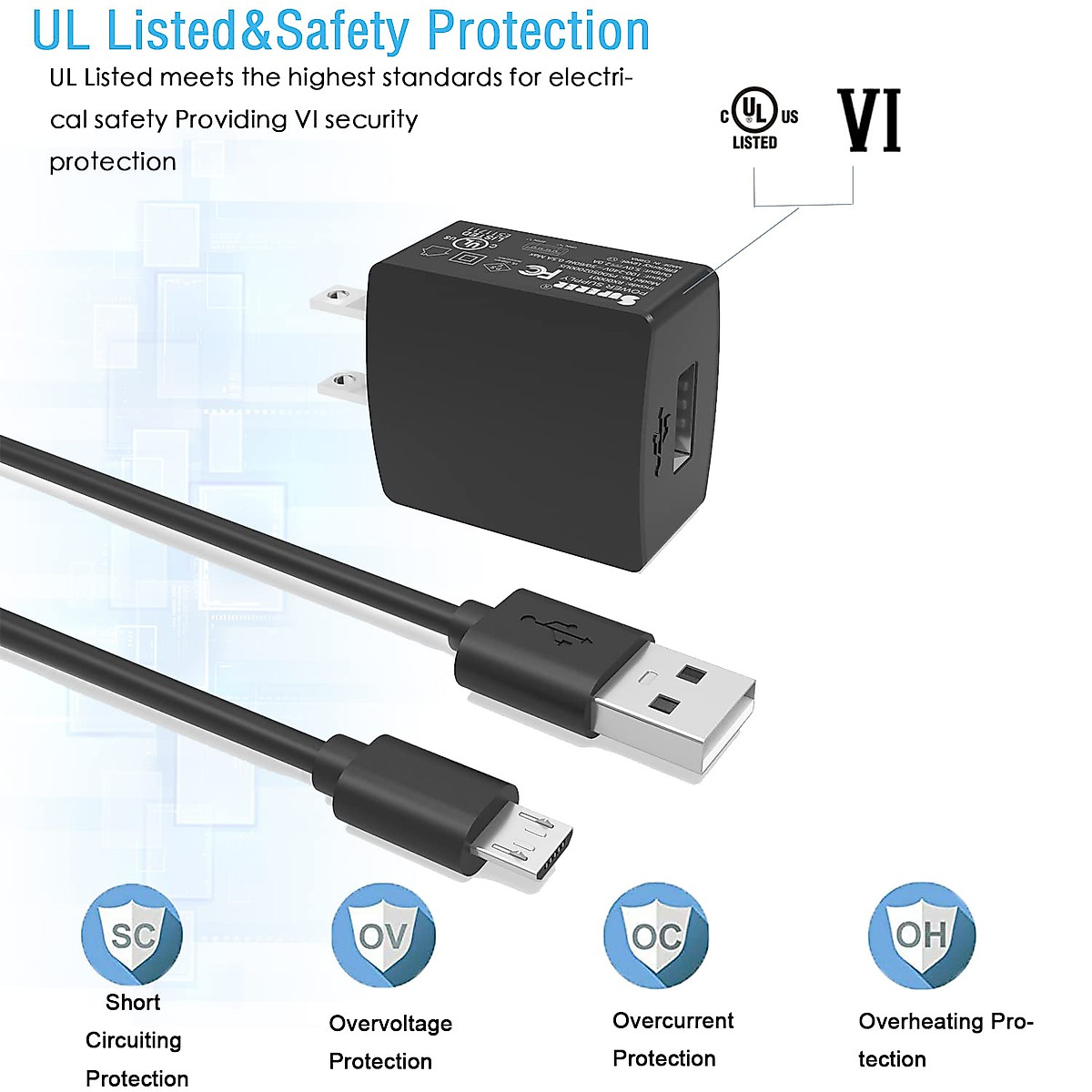 USB Power Adapter Fit for Roku Streaming Stick 3500 3600 3800/20X,Premier/Express Plus 3700 3900/10/20/00X/20X/30X/40X/31X/30R/40RW AC Charger Supply Replacement Cord Cable(Not Fit for Stick+ & Ultra)