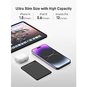 Auskang Portable Charger with Built-in Lightning Cable (MFi Apple Certified) 3500mAh Slim Power Bank Compatible with iPhone 14/13/12/11/X/8/7/6/5 SE Series