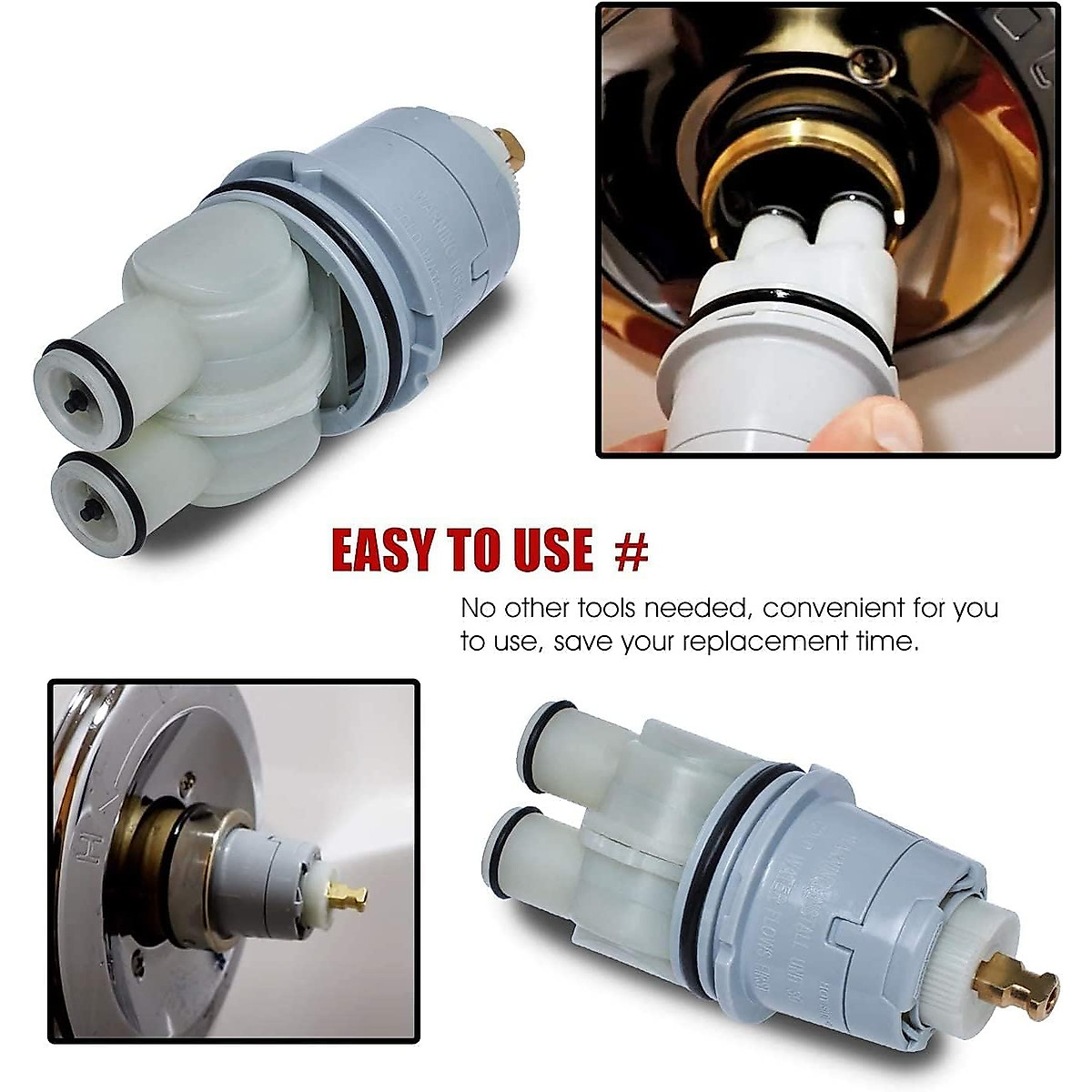 RP46074 Shower Cartridge Assembly for Delta Shower and Tub 13/14 Series Faucet, Replacement Part for Delta Monitor Cartridge, Include RP22734 Bonnet Nut Replacement