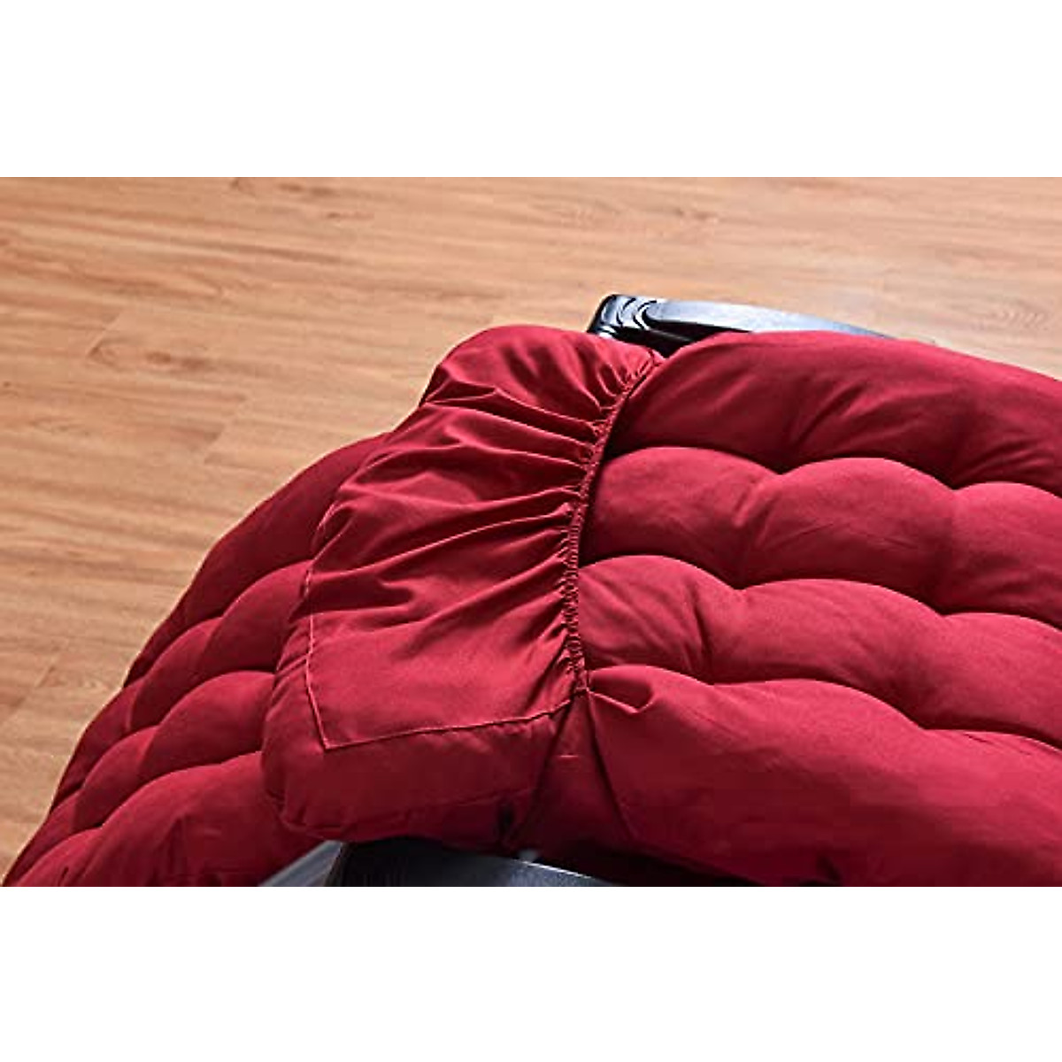 Moonase 67 Inch Patio Chaise Lounger Cushion, IndoorOutdoor Rocking Chair Sofa Cushion with Ties and Top Cover,Non-Slip Sun Lounger Rocking Chair Swing Bench Cushion,Red Wine