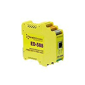 BRAINBOXES ED-588 / Ethernet to Digital IO 8 Inputs + 8 Outputs /1 x Network (RJ-45) - 1 x Serial Port - Fast Ethernet - Rail-mountable