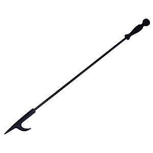 Rocky Mountain Goods Long Fireplace Poker - Rust Resistant Black Finish - Heavy Duty Wrought Iron Steel - Decorative Look and Finish - Multi use tip - Indoor and Outdoor use (1)