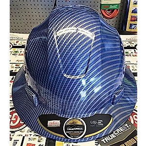 HDPE Hydro Dipped Blue/Silver Full Brim Hard Hat with Fas-trac Suspension