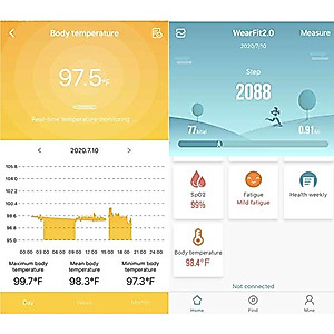 CNPGD Smart Watch, Fitness Tracker for Men Women, Bracelet Band with 24 Hour Body Temperature Heart Rate Monitor Blood Pressure Blood Oxygen(SpO2) Waterproof smartwatch for iPhone Android Phones
