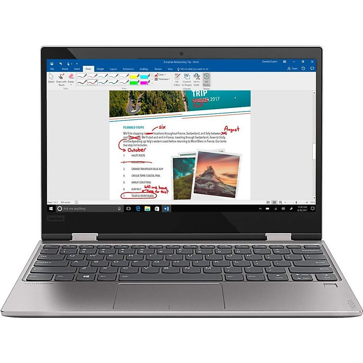 2018 Lenovo Yoga 720 2-in-1 12.5 pulgadas FHD IPS Touchscreen Tablet Laptop Notebook, Intel Core i5-7200U up to 3.1GHz, 8GB DDR4, 128GB SSD, USB 3.0, Fingerprint Reader, Windows 10 (Renewed)