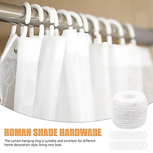 Uonlytech Curtain Accessories White Curtain Roman Window Shades White Blinds 1 Set Blinds Lifting Rope Roman Ring Replacement Roman Blind Curtain String Roman Shade Repair Roman Shade Kit