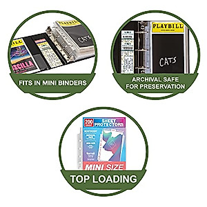 Samsill Mini Sheet Protectors 200 Pack, 5.5 x 8.5 Inch Page Protectors for Mini 3 Ring Binder, Heavy Duty, Clear Protector Sheets, 7 Hole, Top Loading, Acid Free