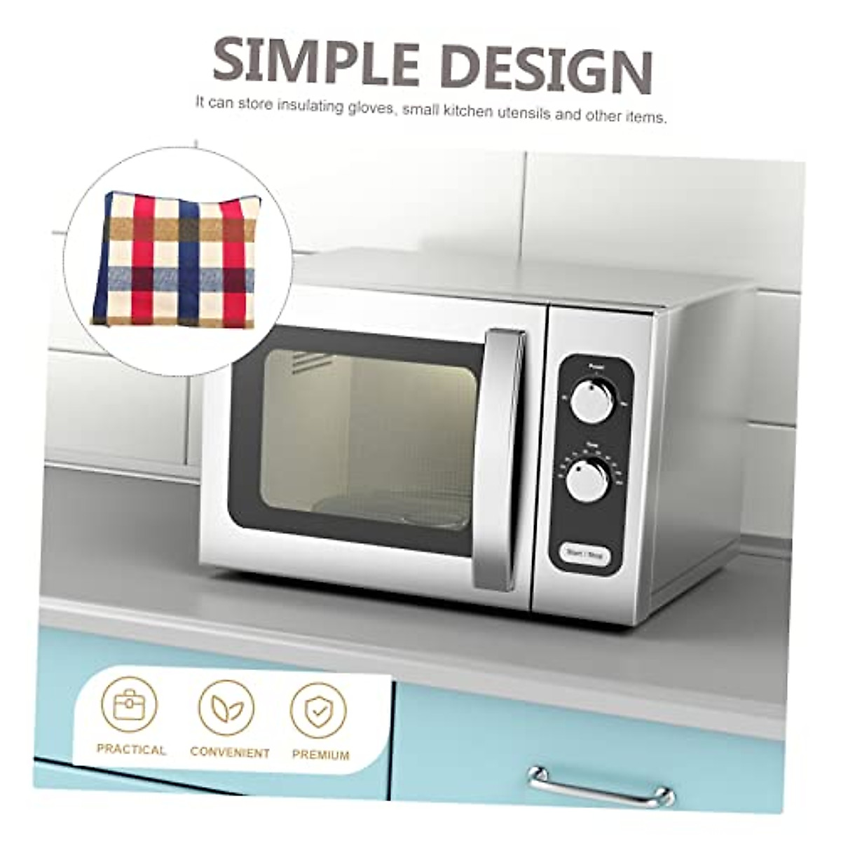 Housoutil Microwave Oven Dust Cover Bread Toaster Airfryer Oven House Appliances Oven Cover Microwave Oven Cloth Cover Microwave Oven Cover Oven Tops Cover Decorative Oven Cover Cotton Grid