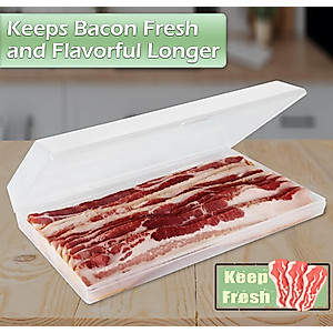 Home-X Bacon Saver, Plastic Bacon Container/Kitchen Meat Saver Storage Container