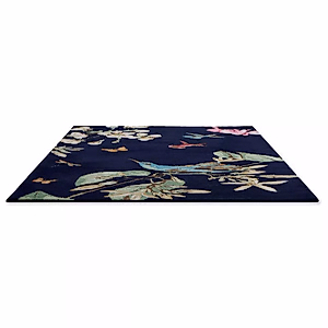 Rug Mosaic Hand Tufted Carpet, Luxurious Comfort and Style for Living Room, Bedroom, Dining Room, Elegant Entryway Floor Accent for Home, Color: Black, Size: 4X6 ft