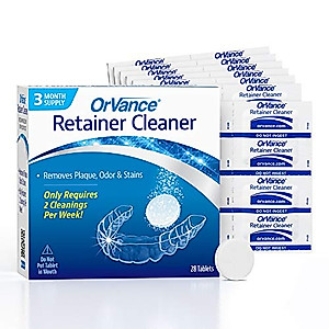 OrVance Retainer Cleaner Tablets (6 Month Supply) | Only 2 Cleanings Per Week Required | Removes Odors, Stains, Plaque for Invisalign, Mouth/Night Guards, and Removable Dental Appliances