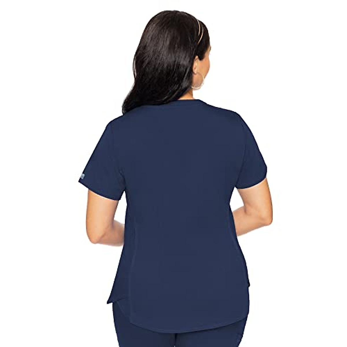 Med Couture Women's Touch Collection V-Neck Shirttail Hem Kerri Scrub Top, Navy, X-Large