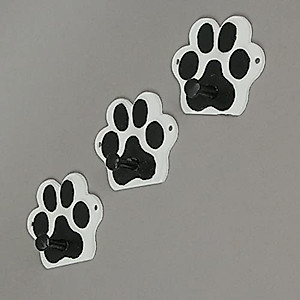 Things2Die4 Set of 3 White Cast Iron Dog Paw Wall Hooks Decorative Key Leash Coat Hanger