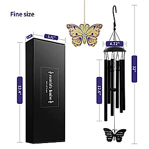 duplozigger Memorial Wind Chimes,Sympathy Wind Chimes,Wind Chimes for Loss of Loved one,Gifts in Memory of who Loss of Dad Mom Baby Brother Friends,Wind Chimes for Indoor and Outside,32 Inch