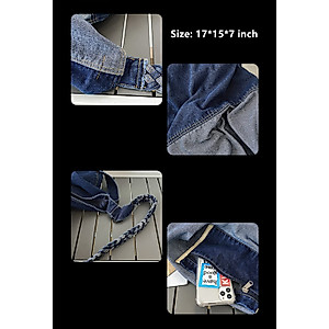 Women Denim Tote Bag Denim Shoulder Bag Hobo Crossbody Handbag Casual School Work Beach Bag(A11)