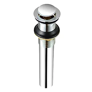 Purelux Pop up Drain Stopper for Bathroom Faucet Vanity or Vessel Sink Bathroom Drain Assembly No Overflow, Chrome Finish