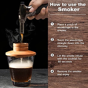 Back Barrel Smoked Cocktail Kit - Premium Whiskey Smoker Kit with Smoker, Smoking Torch, Natural Wood Chips, Whiskey Stones, Recipe eBook - Bourbon Smoker Kit, Smoked Old Fashioned Kit (No Butane)