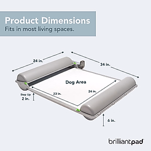 BrilliantPad Smart WiFi Enabled Indoor Dog Potty, Self-Cleaning Machine for Puppies & Small Dogs, Apple & Android Compatible App, Automatic Advancing Training Pad Roll Included