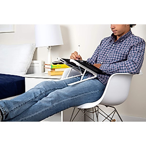 Mind Reader Folding Collapsible Laptop, Adjustable Tablet Stand, White (FOLAP-WHT)