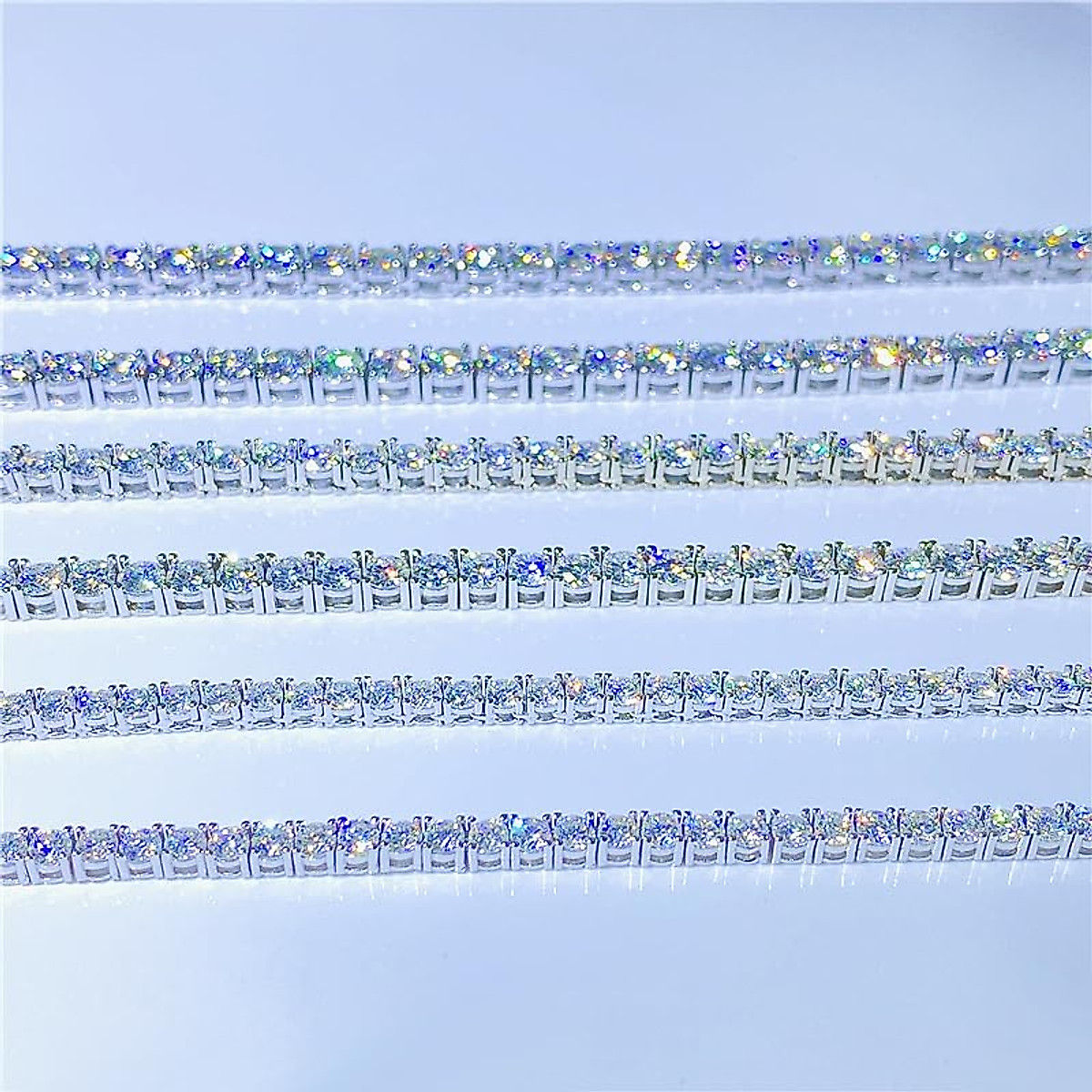 KMASAL 18k Gold Plated 1 Row 3MM Lab Simulated Diamond Iced Out Cubic Zirconia Chain Men's Hip-hop Tennis Choker Necklace Chain