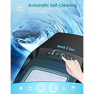 Oraimo Nugget Ice Maker, Ice Makers Countertop, 26 Lbs/Day Tooth-Friendly Chewable Ice with Self-Cleaning & Auto Water Refill, Sonic Pebble Ice Maker Machine for Party, RV, Home and Kitchen