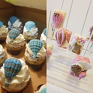 Hot Air Balloon Silicone Fondant Molds for Cake Topper Decoration, Chocolate Candy Mold for Cupcake Cookie Sugar Craft Baby Shower Party Supplies, Polymer Clay Mould