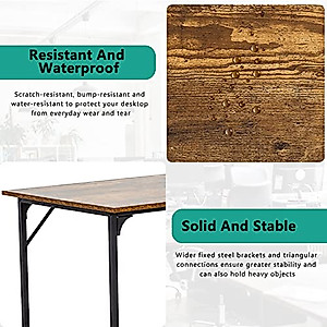 Sturdy Desk Computer Desk Home Office Desk Small Desk Multi-Function Writing Table Student Art Modren Simple Style PC Wood and Metal Desk Workstation (39 inch, Vintage)