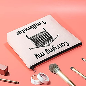 JXGZSO Knitting Storage Bag Carrying My 9 Millimeter Crochet Makeup Bag Knit Gift For Knitter Lover