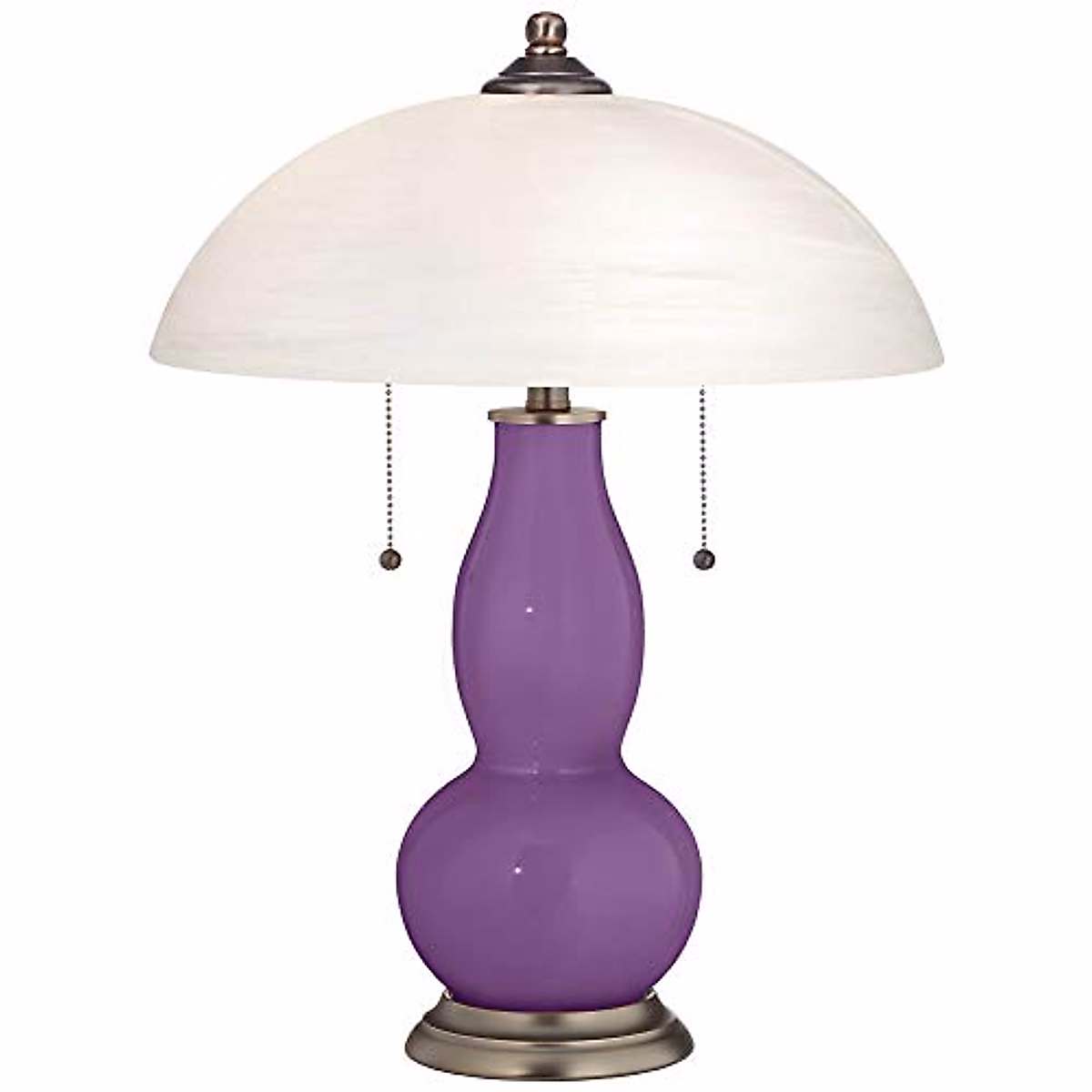 Color + Plus Passionate Purple Gourd-Shaped Table Lamp with Alabaster Shade